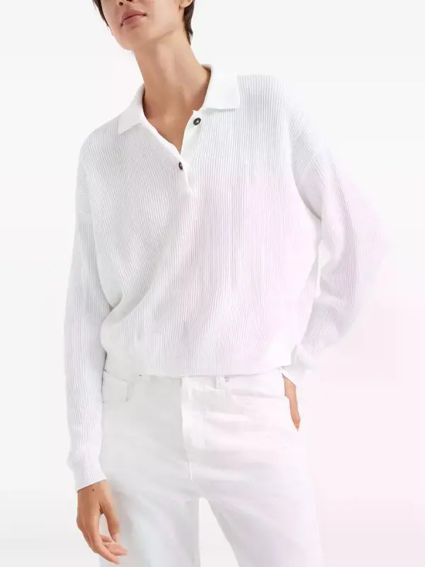 Brunello Cucinelli Ribbed-knit Polo-collar Jumper