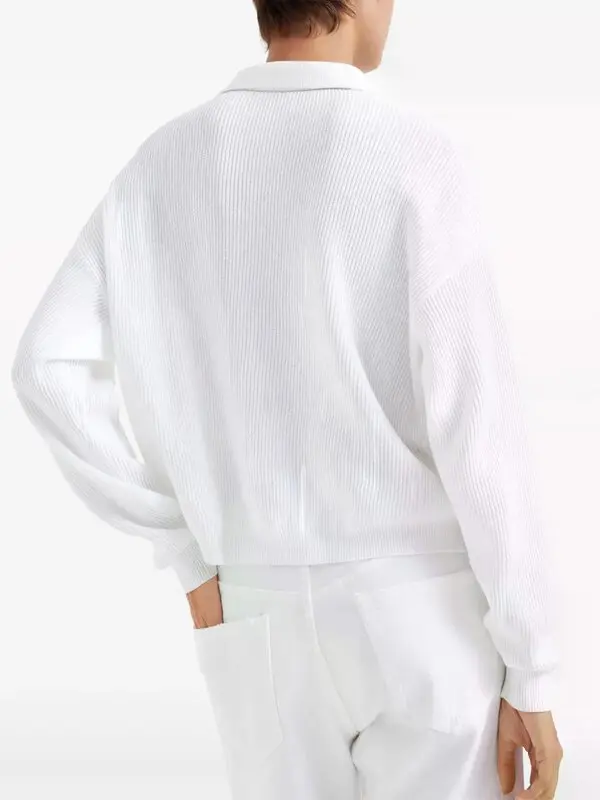 Brunello Cucinelli Ribbed-knit Polo-collar Jumper