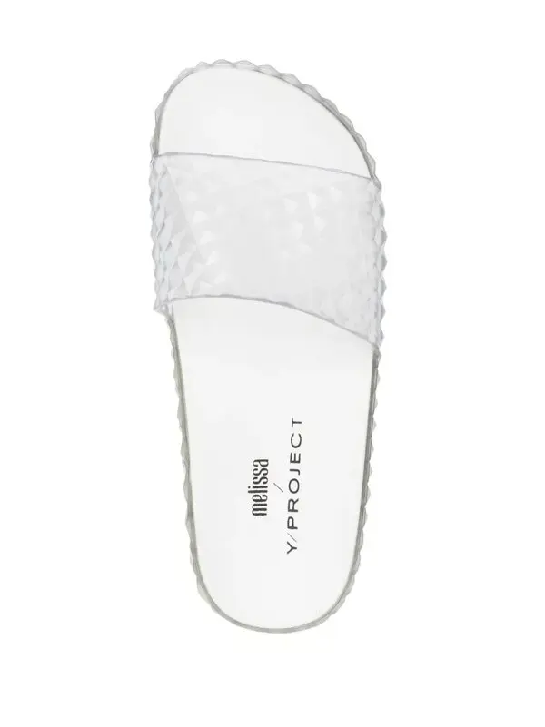 Y/project X Melissa Textured Studded Slides - White