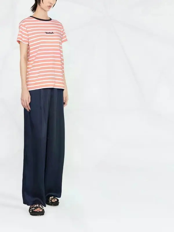 Woolrich Logo-embroidered Striped T-shirt