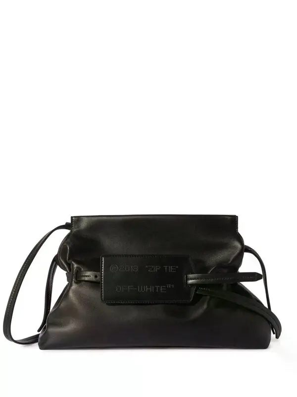 Off-White Leather Clutch With Zip Tie Tag