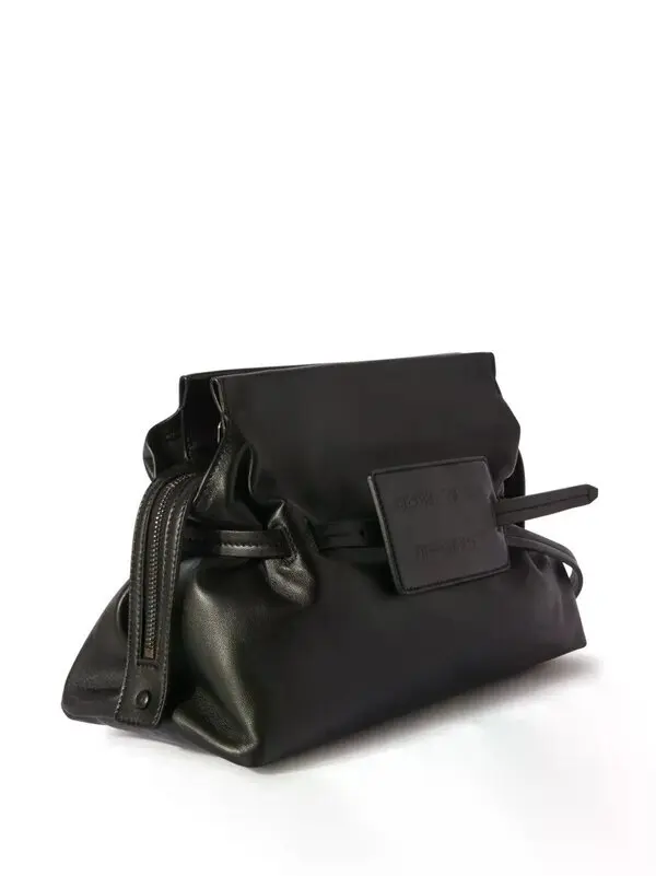 Off-White Leather Clutch With Zip Tie Tag