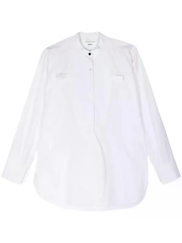 Victoria Beckham Band-collar Twill Shirt