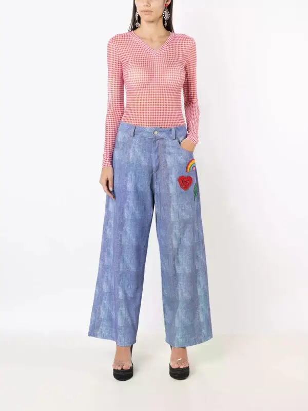 AMIR SLAMA Crochet-patch Culotte Trousers