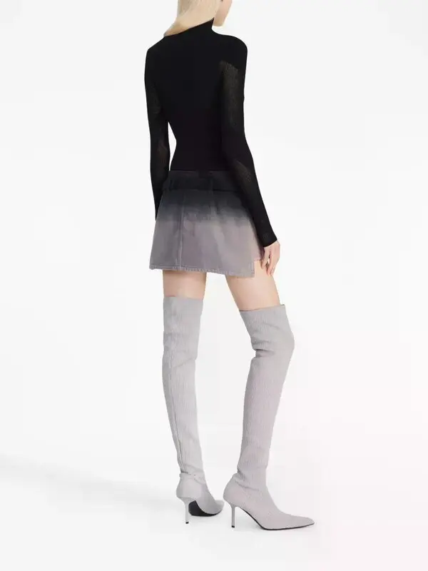 DION LEE Helix Mesh-detail Knitted Top
