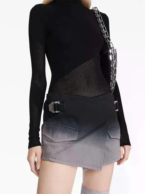 DION LEE Helix Mesh-detail Knitted Top