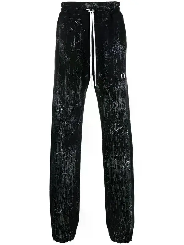 Amiri Cracked-dye Logo Track Pants