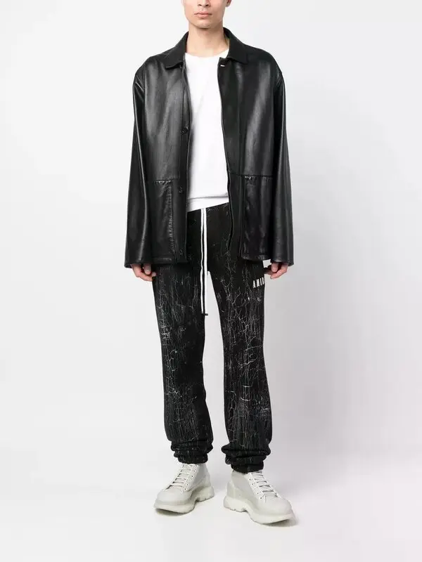 Amiri Cracked-dye Logo Track Pants