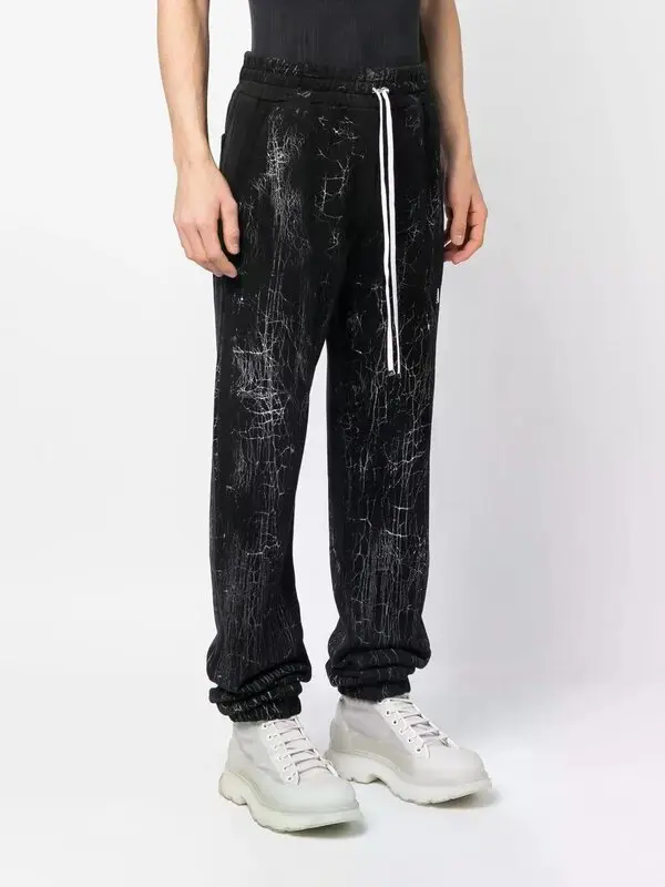 Amiri Cracked-dye Logo Track Pants