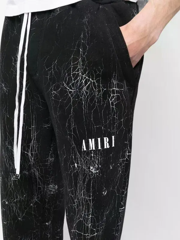 Amiri Cracked-dye Logo Track Pants