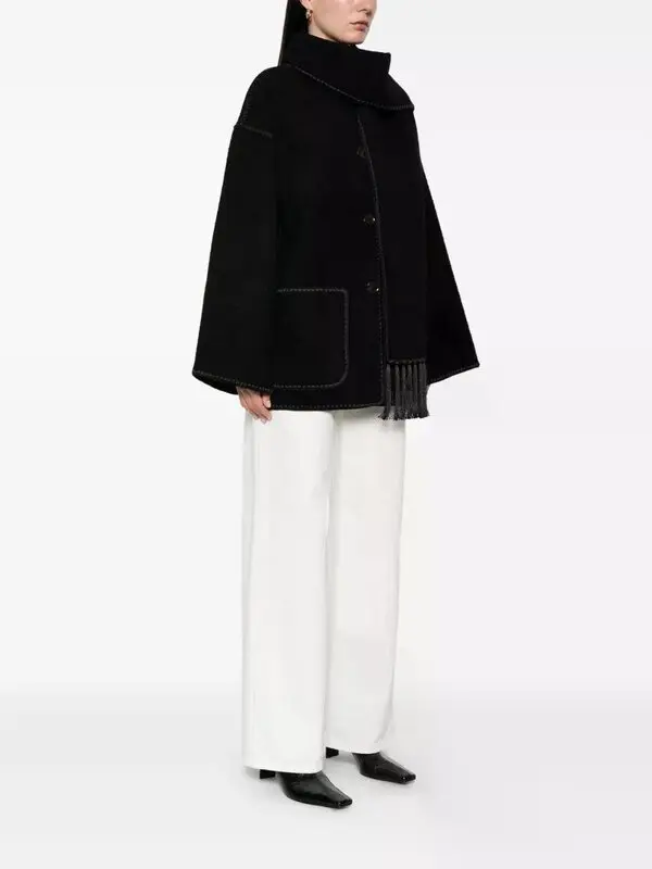TOTEME Scarf-detail Coat - Black