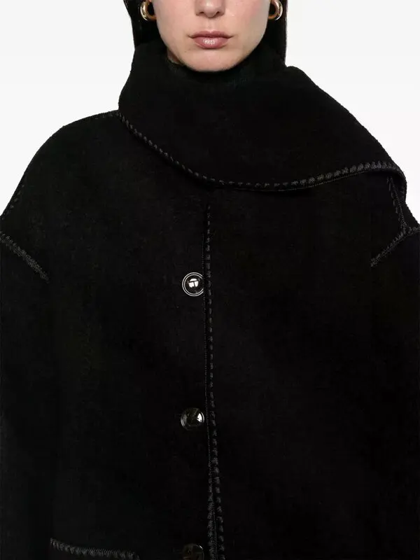 TOTEME Scarf-detail Coat - Black