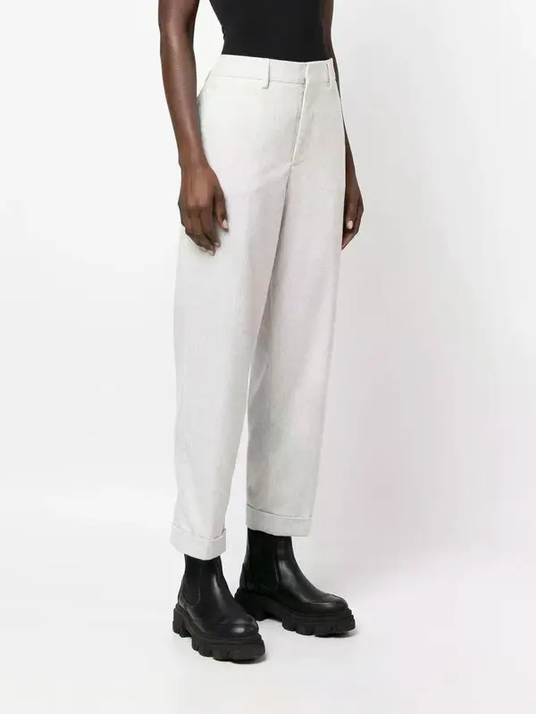 Closed Rolled-cuff Cropped Trousers