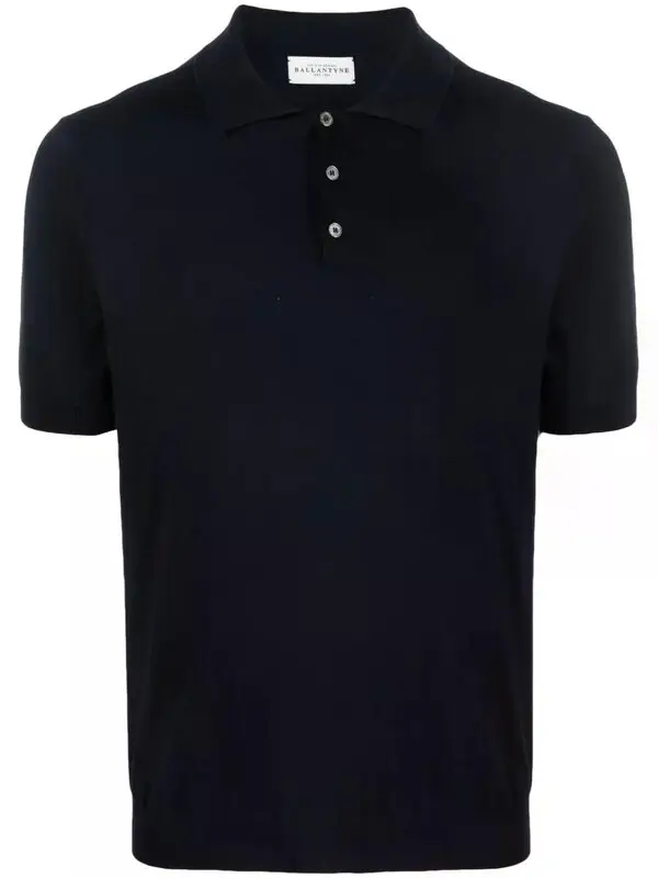 BALLANTYNE Short-sleeve Cotton Polo Shirt - Blue