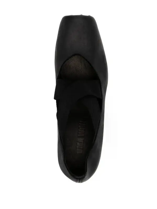 UMA WANG Leather Ballerina Shoes - Black