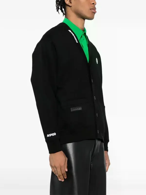 AAPE BY *A BATHING APE Logo Cardigan - Black