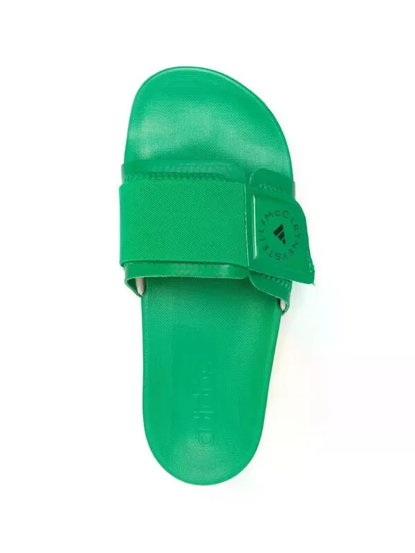 Adidas By Stella McCartney Logo Touch-strap Sliders - Green