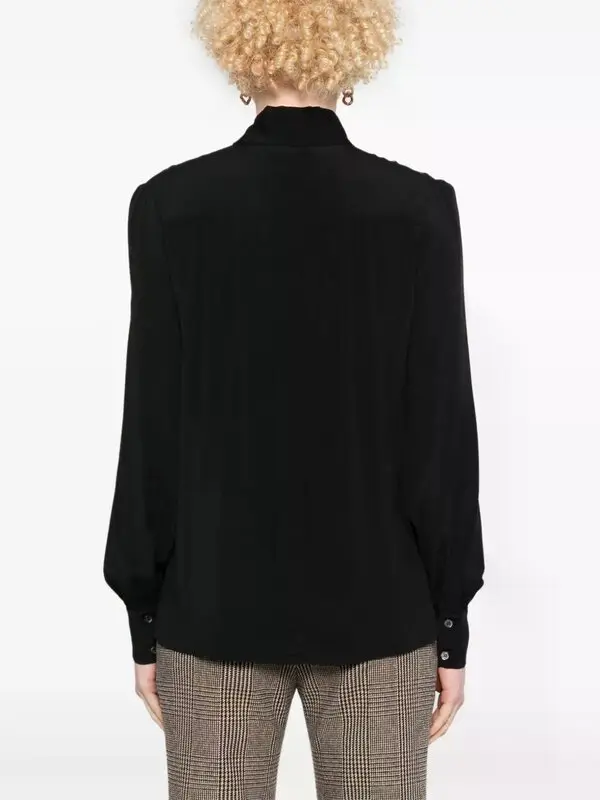 Pinko Cassaforte Chiffon Crepe Pussy-bow Shirt - Black