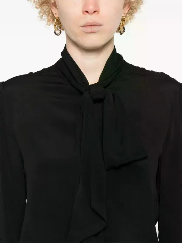 Pinko Cassaforte Chiffon Crepe Pussy-bow Shirt - Black