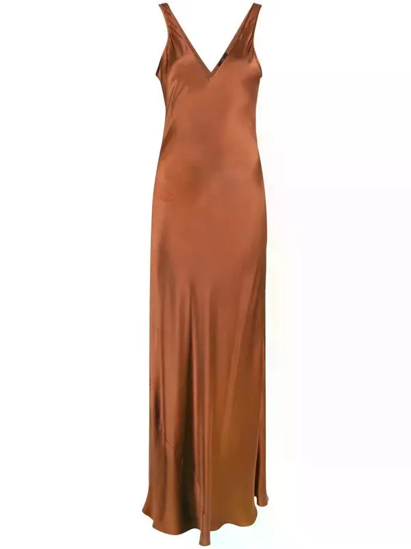 Voz Silk V-neck Long Dress