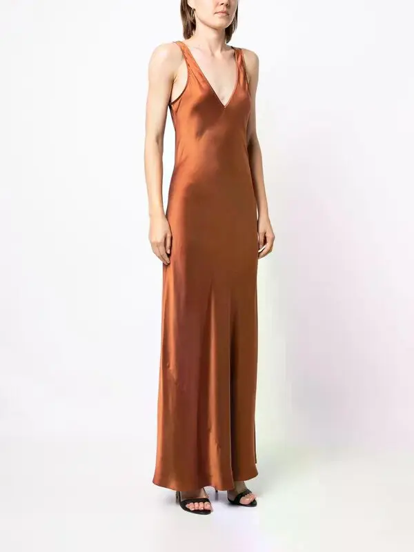 Voz Silk V-neck Long Dress