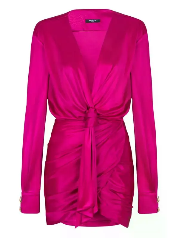 Balmain Draped Jersey Dress