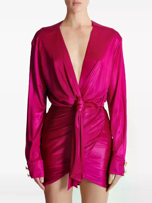 Balmain Draped Jersey Dress