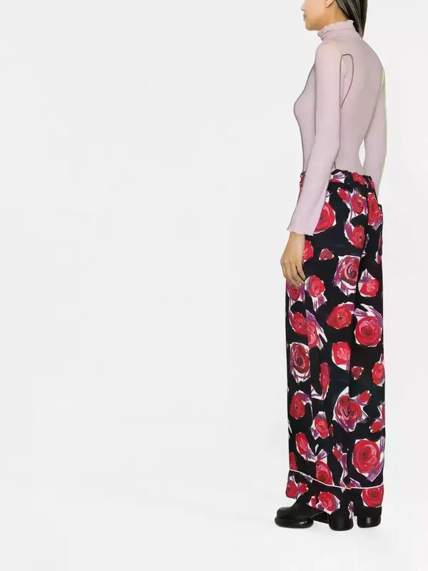 Marni Floral-print Wide-leg Trousers