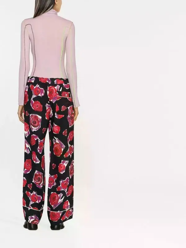 Marni Floral-print Wide-leg Trousers