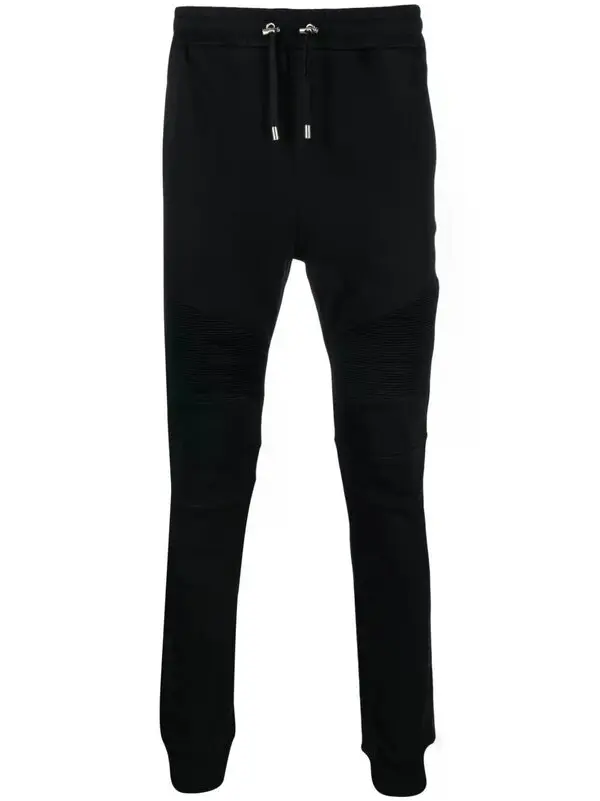 Balmain Logo-print Ribbed Track Pants - Black