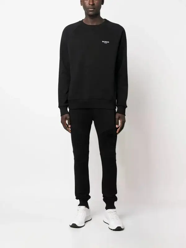 Balmain Logo-print Ribbed Track Pants - Black