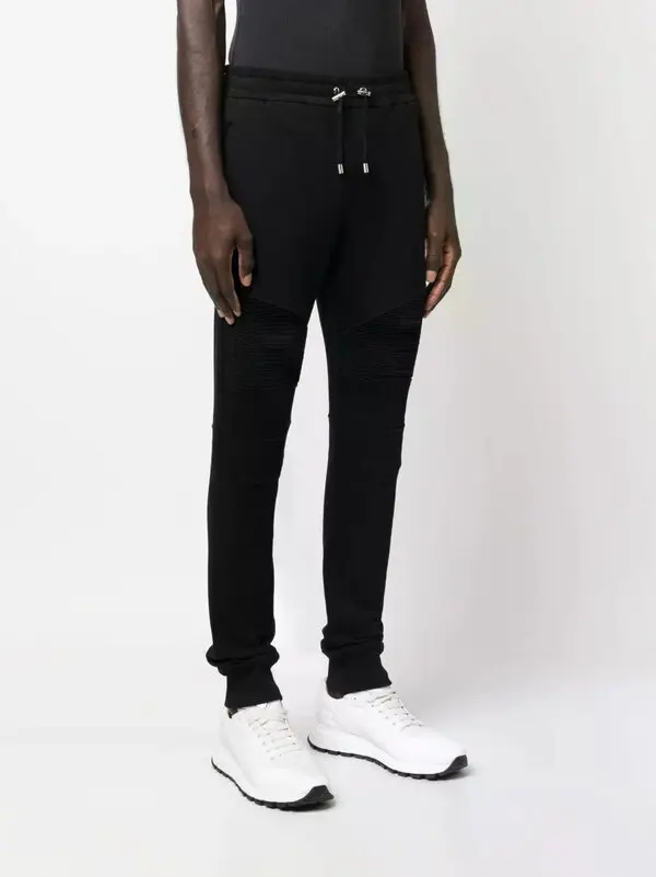Balmain Logo-print Ribbed Track Pants - Black