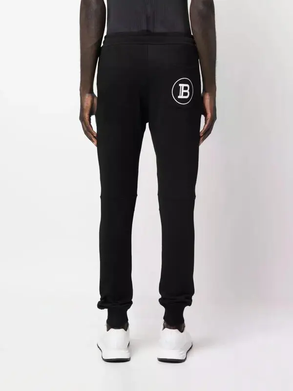 Balmain Logo-print Ribbed Track Pants - Black