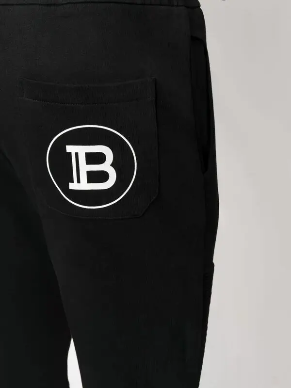 Balmain Logo-print Ribbed Track Pants - Black