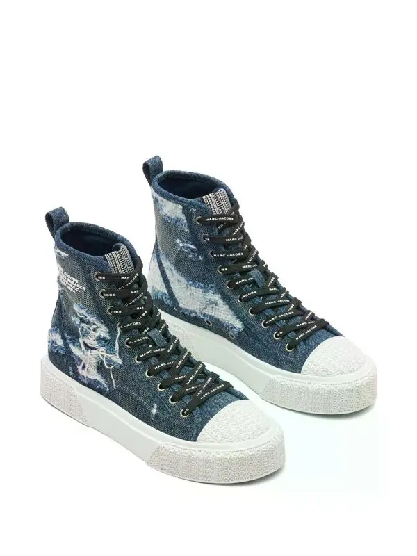 Marc Jacobs Rip And Tear High Top Denim Sneakers
