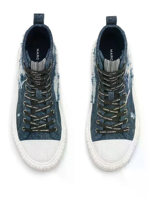 Marc Jacobs Rip And Tear High Top Denim Sneakers