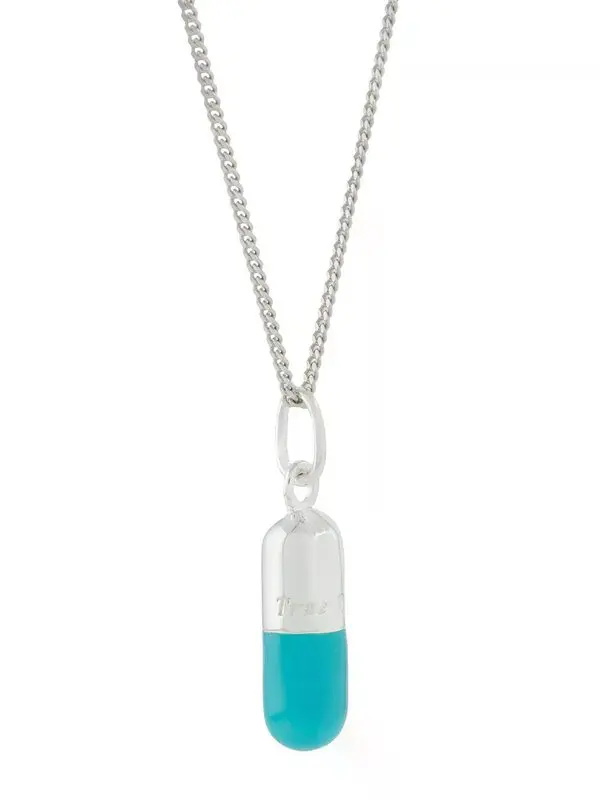 TRUE ROCKS Pill Charm Necklace - Silver