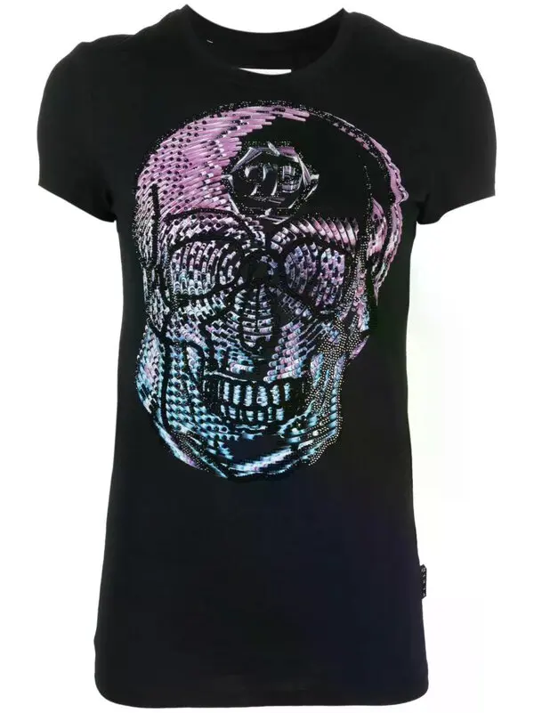 Philipp Plein Crystal-embellished Skull T-shirt - Black