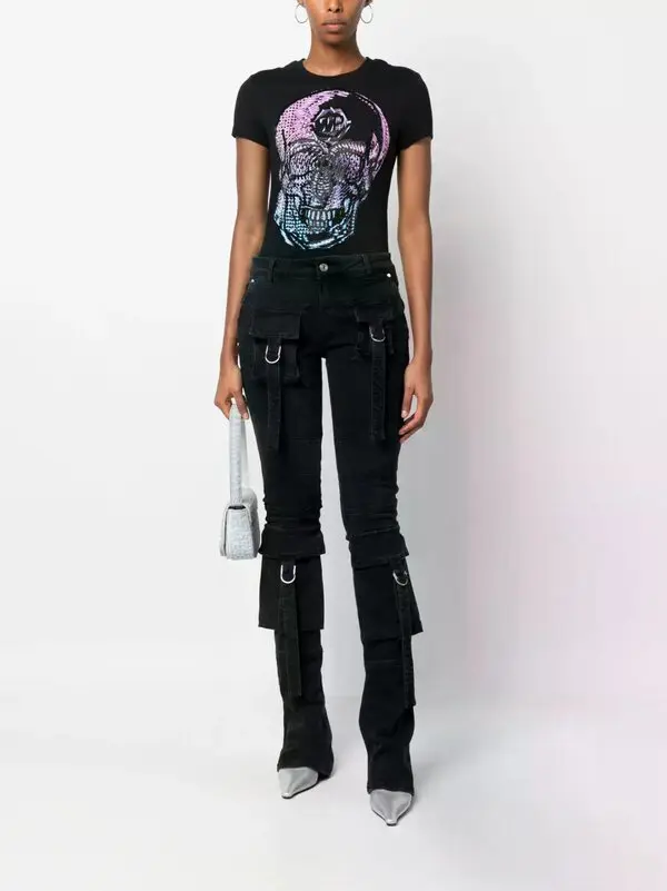 Philipp Plein Crystal-embellished Skull T-shirt - Black