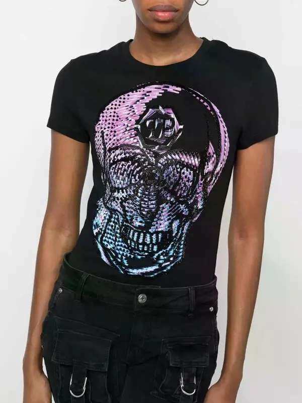 Philipp Plein Crystal-embellished Skull T-shirt - Black