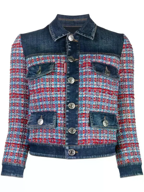 Dsquared2 Panelled Denim Jacket - Blue
