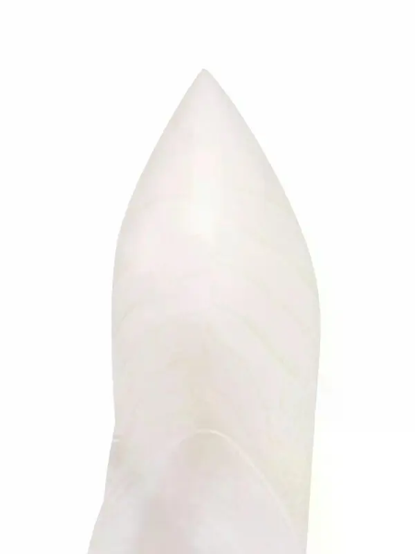 Paris Texas Croc-effect Stiletto Boots - White