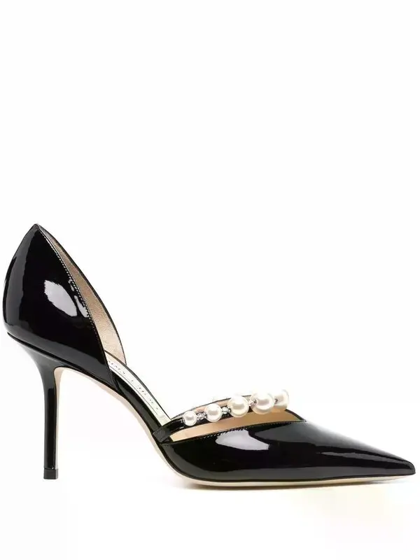 JIMMY CHOO Aurelie 85mm Pearl-embellished Pumps - Black
