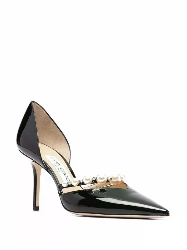 JIMMY CHOO Aurelie 85mm Pearl-embellished Pumps - Black