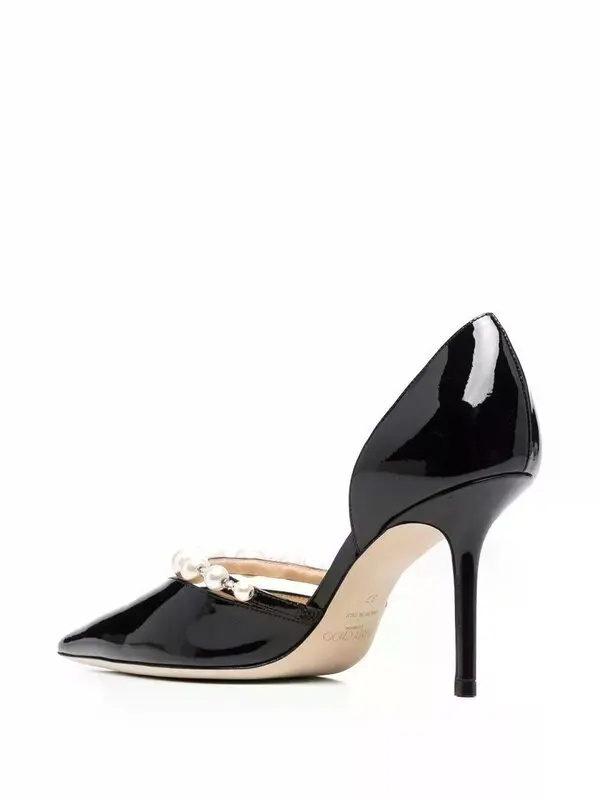 JIMMY CHOO Aurelie 85mm Pearl-embellished Pumps - Black