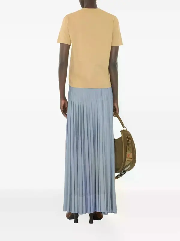 Burberry Knight Stamp Embroidered Cotton T-shirt - Neutrals