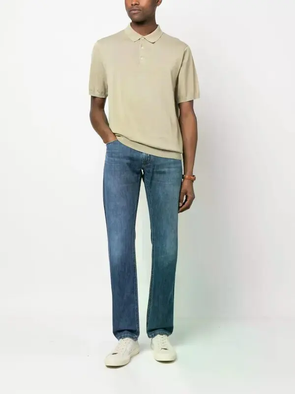 Brioni Straight-leg Cotton Trousers - Blue