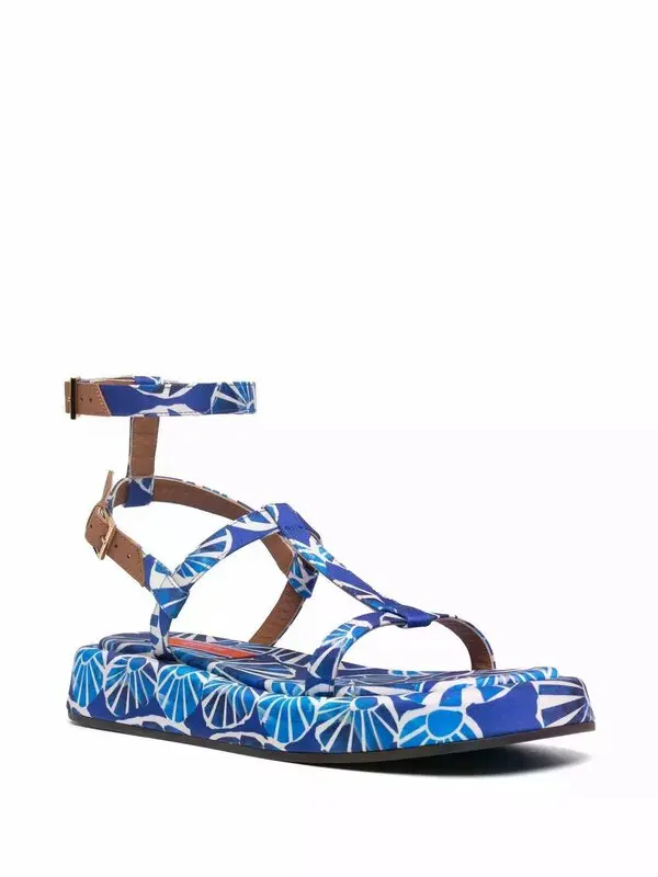 La DoubleJ Jazzy Seashell-print Sandals