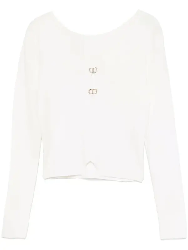 TWINSET Dual-use Oval-t Sweater - Neutrals