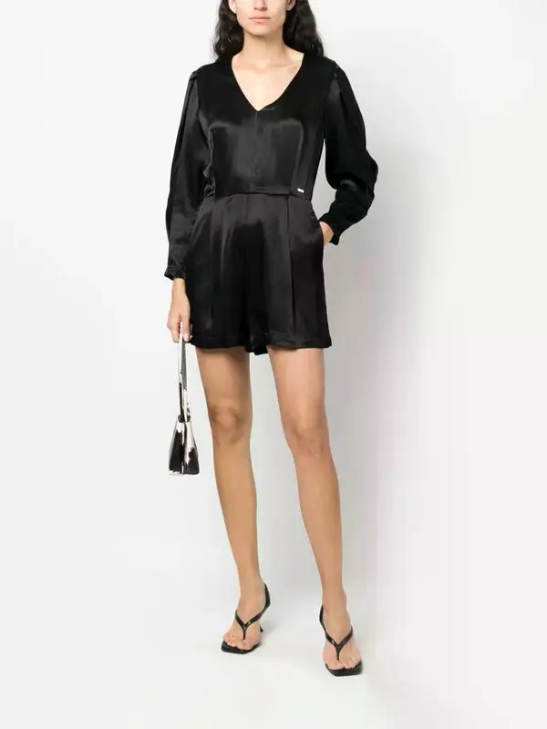 Armani Exchange Logo-plaque Satin-finish Jumpsuit